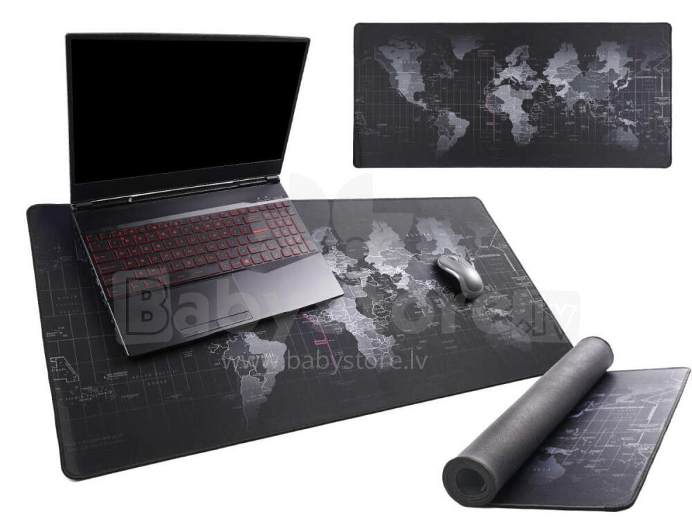 Ikonka Art.KX7670 Desk pad map of the world 40x90cm buy online Babystore.lv