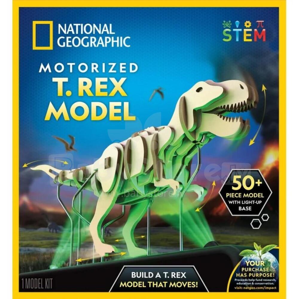 NATIONAL GEOGRAPHIC interaktīvais 3D puzles modelis Motorized T. Rex ...