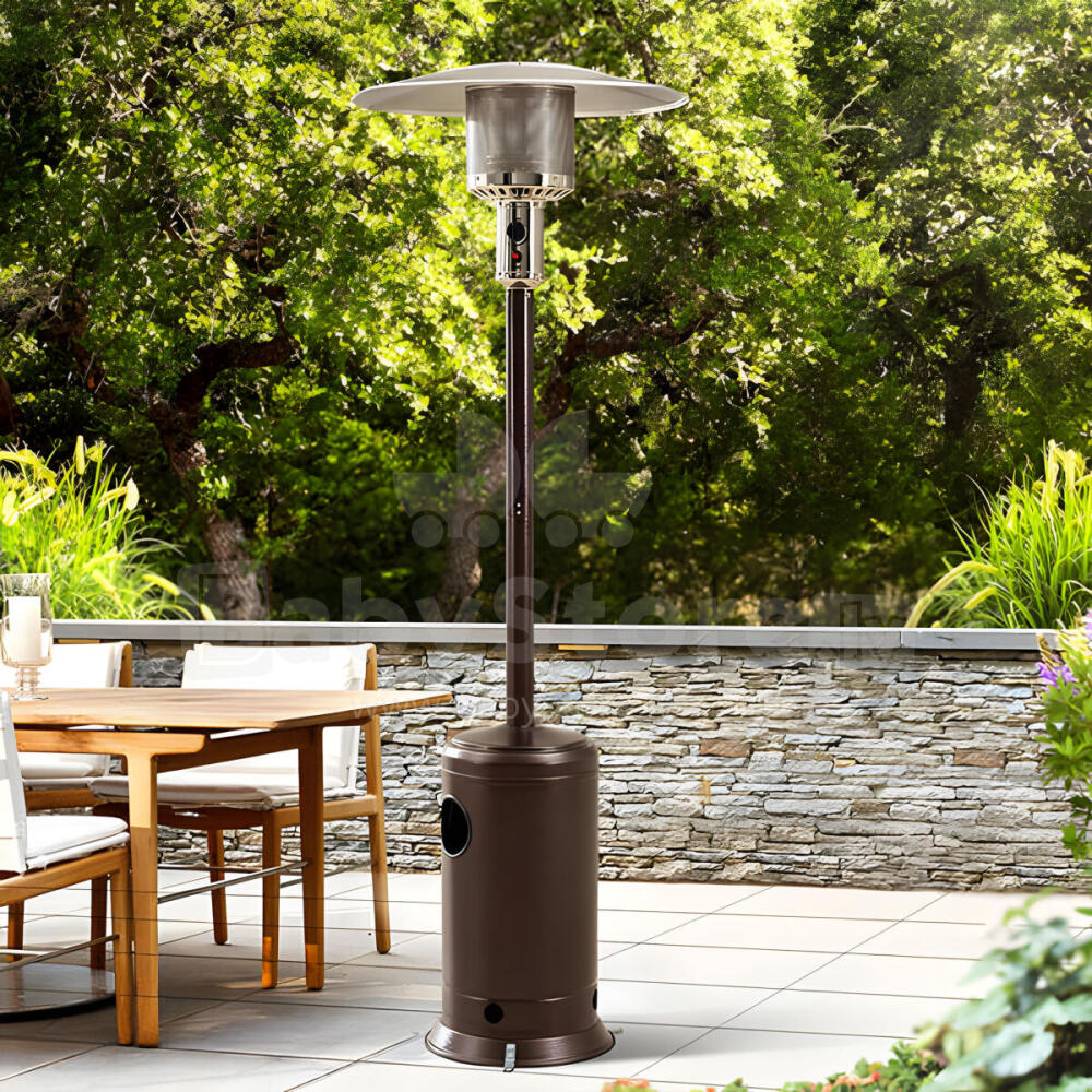 Gas patio heater, 13 kW, glass, for garden and patio, regulator, hose ...